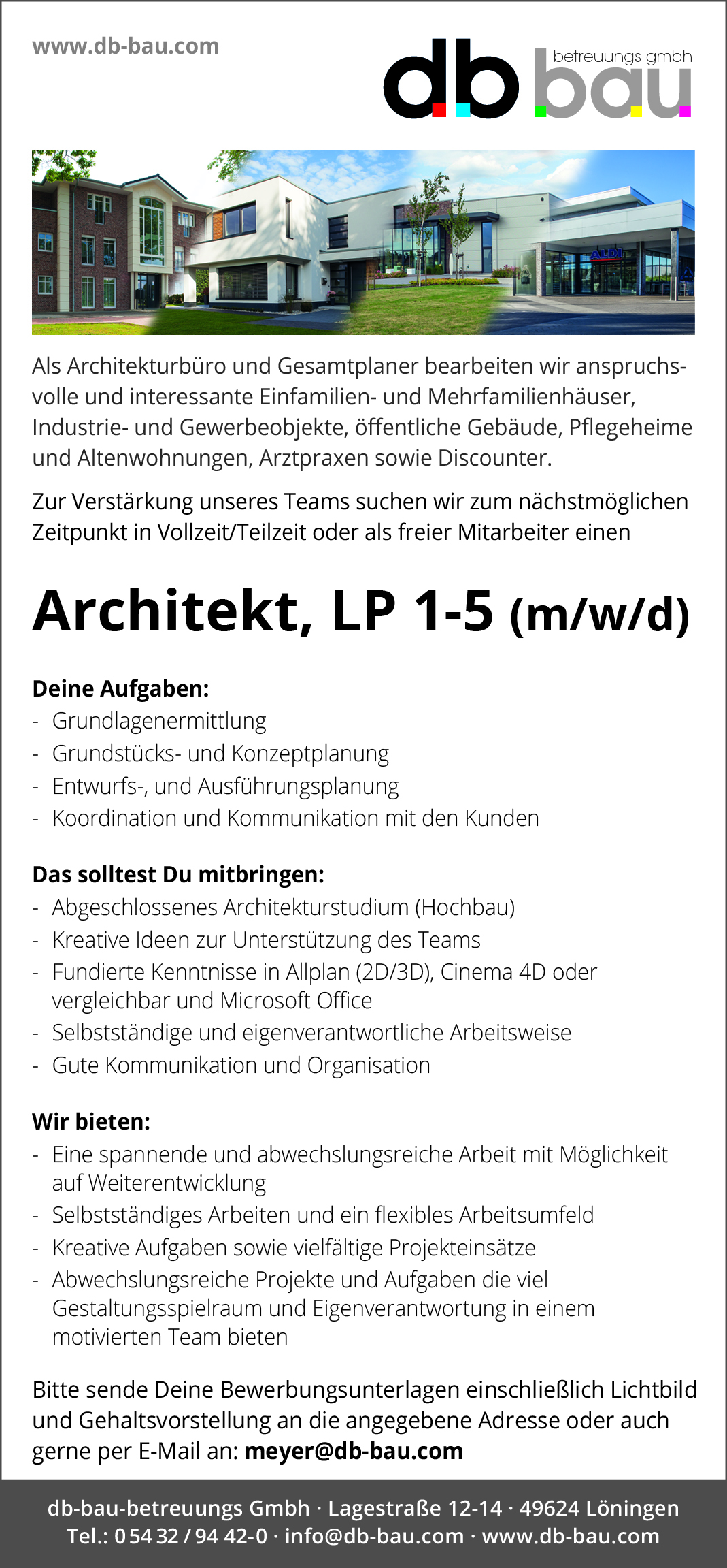 Wir suchen Verstärkung für unser Team – db-bau-betreuungs GmbH